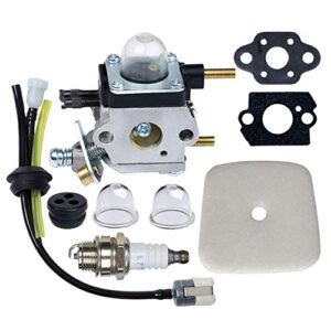 hoodell c1u-k82 c1u-k54a carburetor, for mantis tiller 7222 7222m 7225 7920, echo tc-210 hc-1500, premium cultivator carb, plus rebuild kit primer bulb fuel line and more