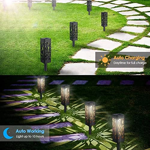 Fiveshops 8 PCS Solar Pathway Light, Garden Lights Solar Powered Lights, Waterproof Solar Ornament Lights for Patio, Yard, Pathway Dusk