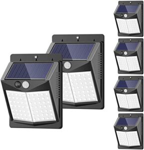 sezac solar lights outdoor, [6 pack/3 modes/50led] motion sensor security lights solar security lights ip 65 wireless waterproof outdoor lights for garden patio yard deck garage fence pool