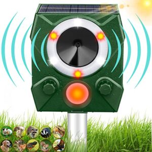 heyouou ultrasonic animal repeller, solar powered cat repellent outdoor deterrent with motion sensor waterproof predator eye for dogs,cat, bird, squirrels, raccoon, rabbit, fox & more