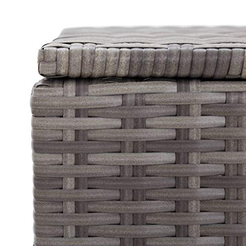 Extra Large Outdoor Storage Box Waterproof, Poly Rattan Deck Box for Patio Garden Furniture, Outdoor Cushion Storage, Pool Accessories and Toys,Gray 59.1"x19.7"x23.6"