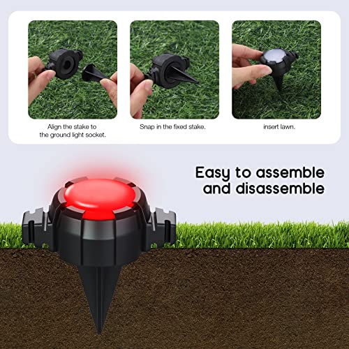 SmartCoolous Outdoor Ground Lights Multicolor RGBIC Pathway Lights IP67 Waterproof Garden Lawn Lights 16PCS Bluetooth App Control Pathway Lights with Multiple Scene Modes（Line Length 14 metros）