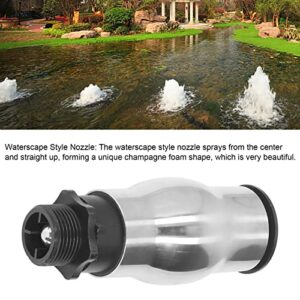 304 Stainless Steel Fountain Nozzle, Water Spray Head G1 Male Thread Frothy Foam Jet Fountain Nozzle for Garden Pond Lake Landscaping Use