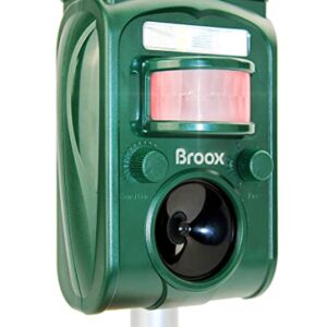 Broox 2023 Upgraded Solar Animal Repeller, Ultrasonic Repellent, Waterproof, Wireless, Motion Detection, LED Flashing Light, Dog, Cat Repellent, Squirrel, Raccoon, Skunk, Rabbit, Rodent, Fox, Deer