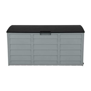 75 Gallon Storage Deck Box Polypropylene Resin Outdoor Shed Garden Garage Patio Organizer Patio suitable for Patio Furniture Cushions, Pool Toys, Garden Tools, Garden Games and Toys, Pet Supplies