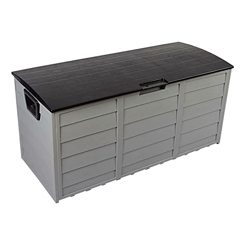 75 Gallon Storage Deck Box Polypropylene Resin Outdoor Shed Garden Garage Patio Organizer Patio suitable for Patio Furniture Cushions, Pool Toys, Garden Tools, Garden Games and Toys, Pet Supplies