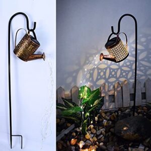 Solar Watering Can with Lights, Solar Waterfall Lights Outdoor Garden Decorations, Watering Can Landscape Light Large Hanging Lantern,for Yard Porch Lawn Backyard Landscape Pathway