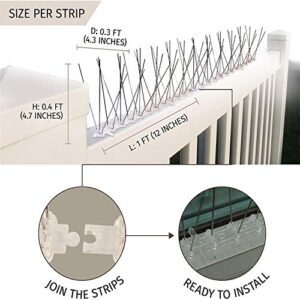 Aspectek Stainless Steel Pre-Assembled Bird Spikes 10 Feet (3 Meters), Bird Deterrent Kit with Transparent Silicone Glue