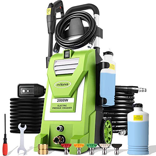 Mrliance Electric Pressure Washer 2.9GPM 1800W 5 Spray Tips+Soap Bottle, Power Washer Cleaner for Fences, Patios, Cars,