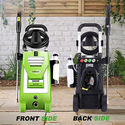 Mrliance Electric Pressure Washer 2.9GPM 1800W 5 Spray Tips+Soap Bottle, Power Washer Cleaner for Fences, Patios, Cars,