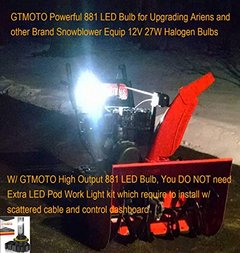 GTMOTO for Polaris Sportsman 400 450 500 550 570 600 700 800 850 1000 High Beam Headlight Pod, 6000K Cool White 4010253 Bulb, Powerful 886 Polaris ATV LED Kit, 1-Pack