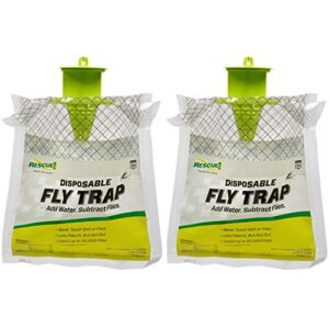 rescue! outdoor disposable fly trap, green, 2 pack