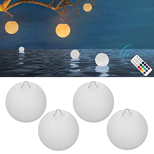 3.1In Led Ball, 4Pcs Floating Pool Lights, Ip67 Waterproof Level, Pool Glow Ball Lights for Pool Beach Garden Patio Decorative Night Light, Pool Party Decorations Pool Balls for Swimming Pool Poo