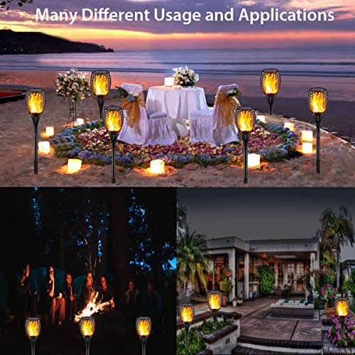 Gold Armour 2 Pack Solar Lights Upgraded - Flickering Flames Torch Solar Path Light - Dancing Flame Lighting 96 Led Dusk to Dawn Flickering Tiki Torches Outdoor Waterproof Garden