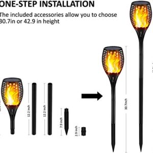 Gold Armour 2 Pack Solar Lights Upgraded - Flickering Flames Torch Solar Path Light - Dancing Flame Lighting 96 Led Dusk to Dawn Flickering Tiki Torches Outdoor Waterproof Garden