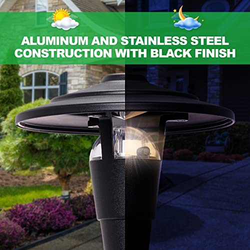 GreenLighting Low Voltage Outdoor Lights - Modern Skyline Path Stake Lights - Walkway Lights, Garden and Lawn Lights - Includes Transformer, Control Box and Landscape Wire (8 Pack)