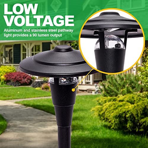 GreenLighting Low Voltage Outdoor Lights - Modern Skyline Path Stake Lights - Walkway Lights, Garden and Lawn Lights - Includes Transformer, Control Box and Landscape Wire (8 Pack)