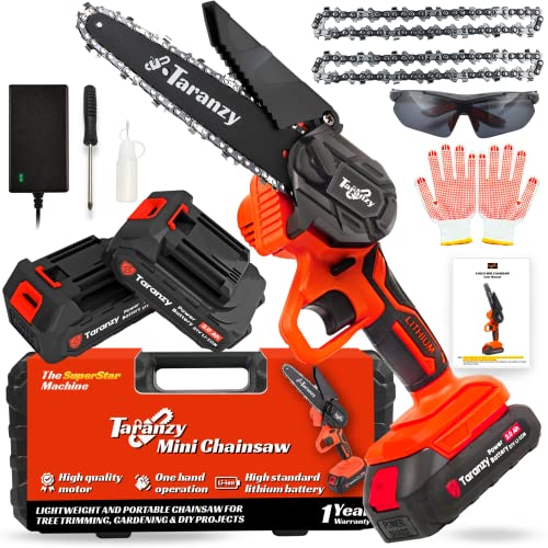 Mini Chainsaw 6 Inch Cordless, Super Powerful Taranzy Mini Chain Saw, Mini Chainsaw Cordless Chainsaw, Electric Chainsaw Cordless Battery Chainsaw, Handheld Electric Saw, Wood Cutting Tree Trimming