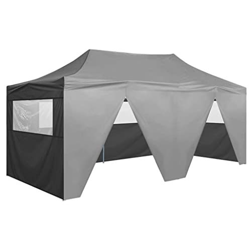 Patio shed, Outdoor Awning, UV Resistant, Garden shed, freestanding Awning,Professional Folding Party Tent with 4 Sidewalls 9.8'x19.7' Steel Anthracite