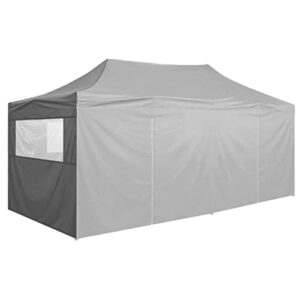 Patio shed, Outdoor Awning, UV Resistant, Garden shed, freestanding Awning,Professional Folding Party Tent with 4 Sidewalls 9.8'x19.7' Steel Anthracite