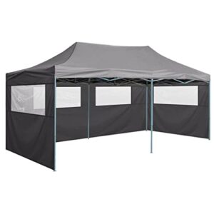 Patio shed, Outdoor Awning, UV Resistant, Garden shed, freestanding Awning,Professional Folding Party Tent with 4 Sidewalls 9.8'x19.7' Steel Anthracite