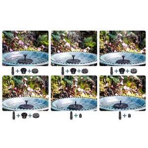 Kemine Solar Bird Bath Fountain Pump 1.0W with 4 Nozzle and Connector Free Standing Floating Water for Bird Bath Garden Pond Fish Tank Aquarium Outdoor (A)