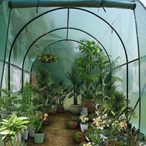 Greenhouse Outdoor Plant Gardening Hot Greenhouse 12' X 7' X 7' Portable Greenhouse Large Walk-in Green Garden Hot House with Roll-Up Windows, Zippered Door