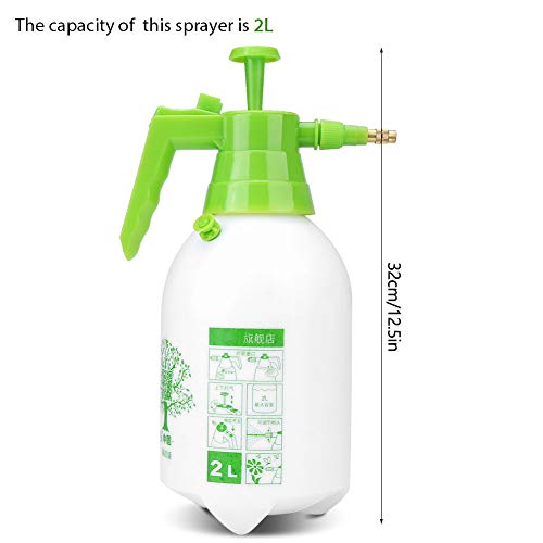 Bamjour 2L Capacity Manual Pressurized Water Sprayer Spray Gun Sprinkler Tool Garden Lawn Plant Thicken Body Design