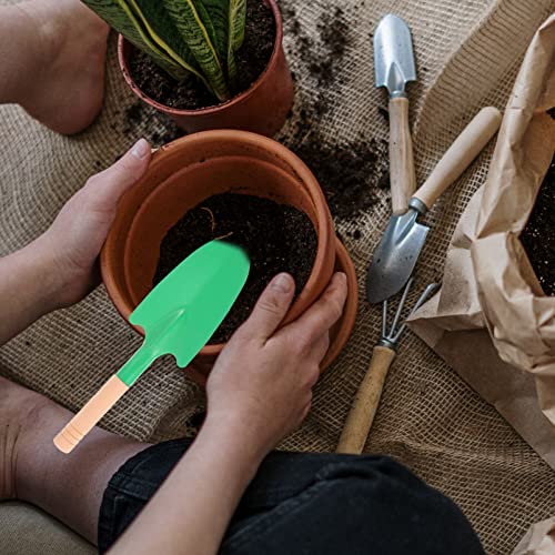 DOITOOL 10pcs Garden Shovel Cast Iron Planting Shovels with Wooden Handle Winter Shovel Snow Shovel Heavy Duty Survival Shovel Camping Shovel Dust Pan Garden Beach Digging Shovel Green