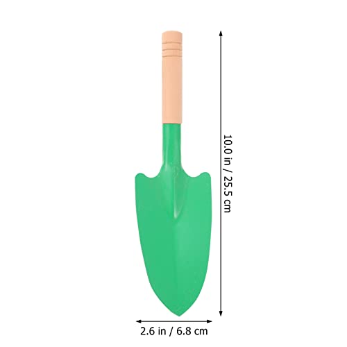 DOITOOL 10pcs Garden Shovel Cast Iron Planting Shovels with Wooden Handle Winter Shovel Snow Shovel Heavy Duty Survival Shovel Camping Shovel Dust Pan Garden Beach Digging Shovel Green