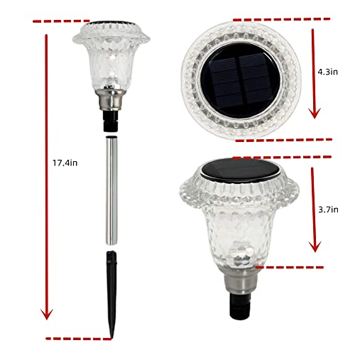 Solar Garden Lights 4 Pack, Warm White LED Solar Lights Outdoor, IP65 Waterproof Solar Street Lights for Walkway Yard Backyard Lawn Landscape Decoration