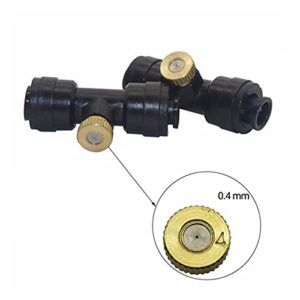 VIEUE Garden Drip Irrigation System Accessories Brass Sprayer with 1/4 Inch Tube Outer Diameter Sliding Locking Tee Connector Garden Atomizing Irrigation Atomizing Nozzle 100 Sets (Color : 0.4mm)