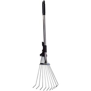 zrsj leaf fan rake, leaf rake, garden leaf rake with retractable gardening weed cleaner rake for leaf grass paddock collecting loose debris in lawn and yard (size : a)