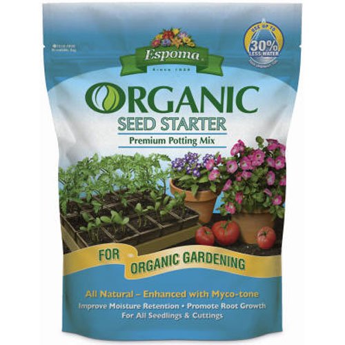 Espoma Organic Seed Starter Premium Potting Soil Mix - All Natural & Organic Seed Starting Mix with Mycorrhizae. for Organic Gardening, 8 qt, Pack of 1