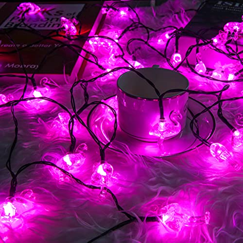 ENSHUI Solar String Lights Outdoor Waterproof 60 LED 35.6ft Pink Flamingo Garden Lights 8 Lighting Modes Fairy Lights String Deck Patio Porch Christmas Decoration (Flamingo)