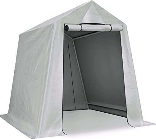 6 x 7 Feet Outdoor Shed Car Tent Carport Garage Storage Shed UV Proof Cover Ideal for Motorcycles, Bicycles, Garden Tools, Lawn Mower, Fire Woodard, Patio Furniture Storage, Gray