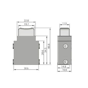 17A HY37 NO Lock Dustproof Trigger Pushbutton Switch for Hand-Held Electric Garden Tools Mower, 2-Pack