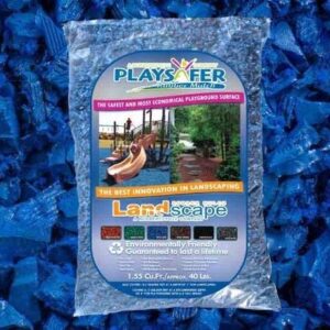 Playsafer Rubber Mulch Nuggets Protective Flooring for Playgrounds, Swing-Sets, Play Areas, and Landscaping (40 LBS - 1.55 CU. FT., Blue)