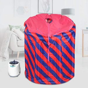 Garden supplies 2L Sauna Steamer Machine with Folding Inflatable Home Sauna Box Red Blue Stripe for Home SPA(RvSky)