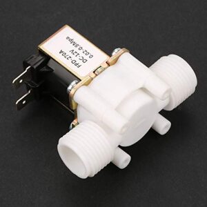 Electric Solenoid Valve, 12V G1/2" NC Plastic Electrical Inlet Solenoid Water Valve for Water Dispense Water Control Diverter Device