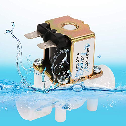 Electric Solenoid Valve, 12V G1/2" NC Plastic Electrical Inlet Solenoid Water Valve for Water Dispense Water Control Diverter Device