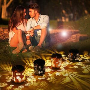 Lixada Outdoor Lighting Solar Powered LEDs Lawn Light Hollowed-Out Pineapple Design Hanging Landscape Decoration Lamp for Patio Garden Courtyard Pathway