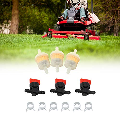 In Line Fuel Gas Filter Shut Cut Off Valve Clamp Fuel Filters Replacement Part Lawn Mower Clamps Garden Brush Cutter Lawnmower Sets for Garden and Agricultural