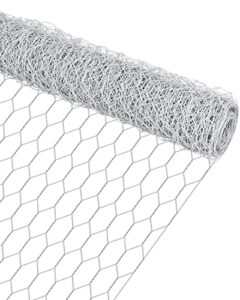 garden poultry white chicken wire – 13.7 ” × 236 ” chicken wire for crafts, garden fence animal barrier, 1 inch mesh poultry netting fence, pet/rabbit/chicken wire fencing