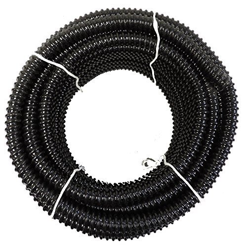 3/4" I.D. x 50' Black UL/US Non Kink Corrugated PVC Water Garden Pond Hose and Tubing