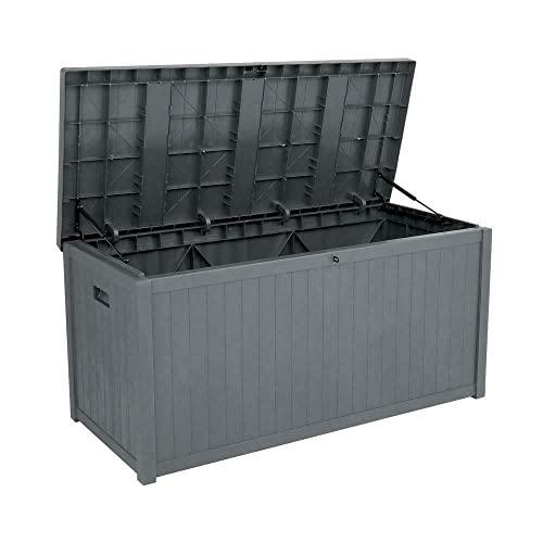 Container Indoor Outdoor Storage Shed Bin Organizer Box All Weather UV, Entryway Chest Garden Backyard Patio Pool Deck