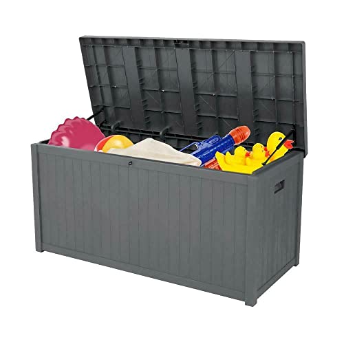 Container Indoor Outdoor Storage Shed Bin Organizer Box All Weather UV, Entryway Chest Garden Backyard Patio Pool Deck