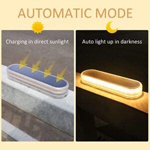 Lacasa Solar Deck Lights, 4 Pack 40LM Solar Powered Step Lights, LED Dock Lights Warm White 2700K Outdoor In-Ground Lights IP68 Waterproof Auto ON/Off for Garden Stairs Driveway Pathway Lighting