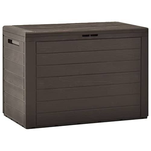 KTHLBRH 【Fast Shipping】 Outdoor Rattan Storage Box, All Weather Deck Box for Patio Furniture Storage, Outdoor Toys and More Patio Storage Box Brown 30.7"x17.3"x21.7"