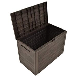 KTHLBRH 【Fast Shipping】 Outdoor Rattan Storage Box, All Weather Deck Box for Patio Furniture Storage, Outdoor Toys and More Patio Storage Box Brown 30.7"x17.3"x21.7"